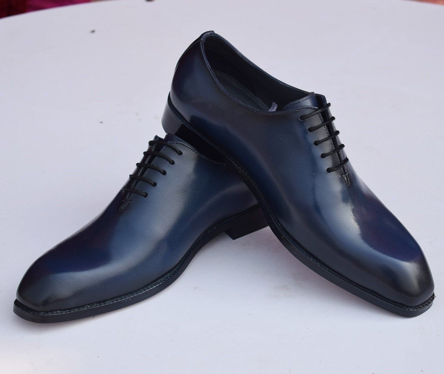 Greyson Wholecut Blue Leather Sole Shoes – SeeandWear